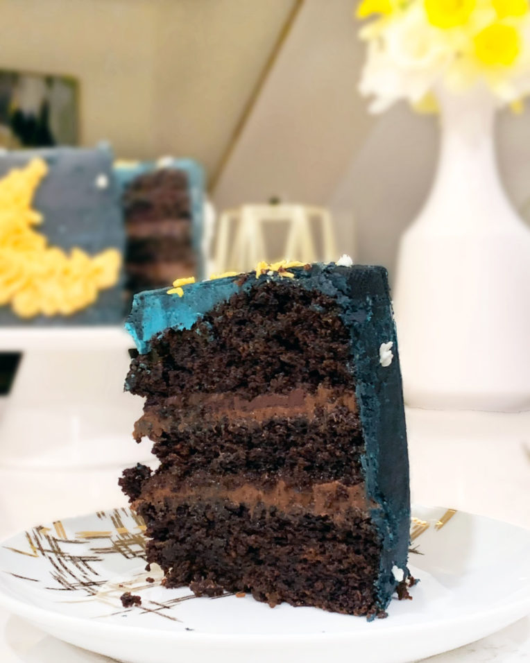 Sun and Moon Cake Tutorial - Triple Chocolate Layer Cake