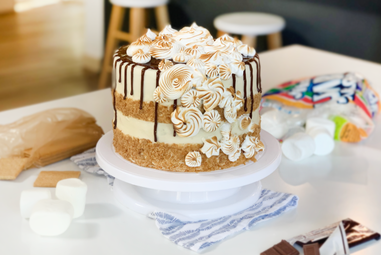 S'mores Cake - Recipe & Decorating Tutorial - Lexis Rose