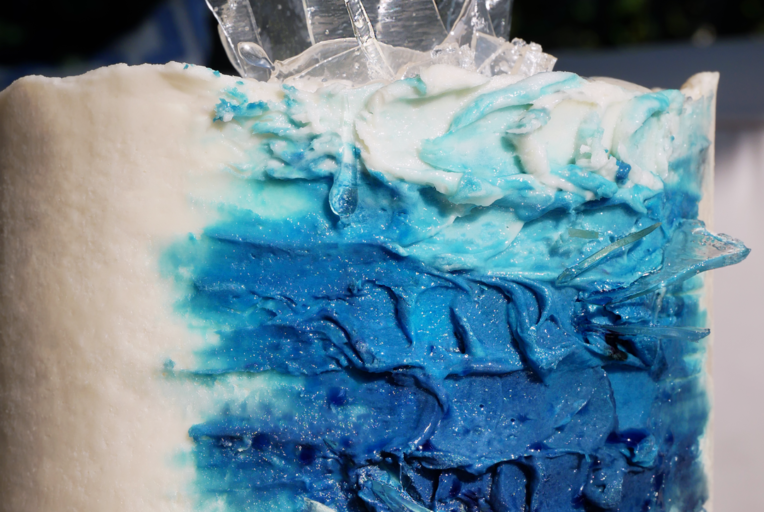 Glacier-Inspired Ombre Painted Buttercream Cake & Isomalt Ice Tutorial